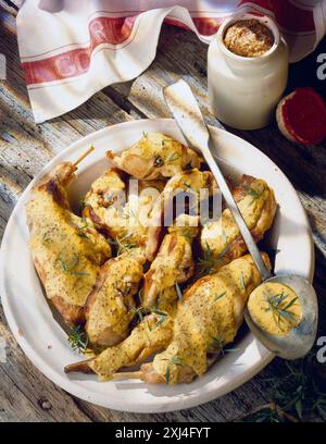 Saddle of rabbit with tarragon Stock Photo - Alamy
