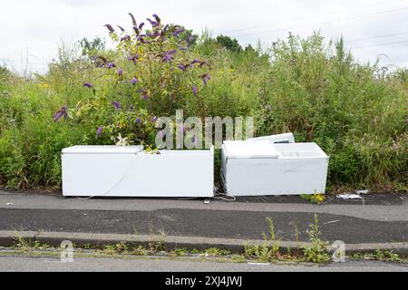 Fly tipping - Fridge freezers dumped on street, Maryhill, Glasgow ...