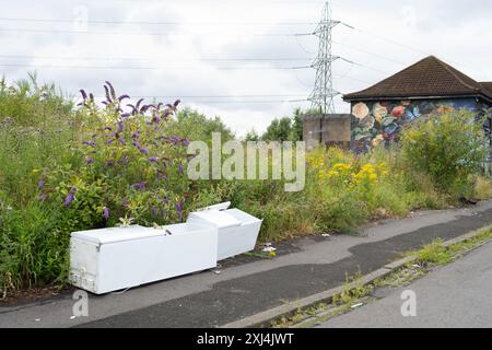 Fly tipping - Fridge freezers dumped on street, Maryhill, Glasgow ...