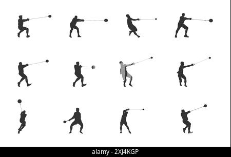 Vector logo for athletics hammer throw, consisting of stick with sphere ...