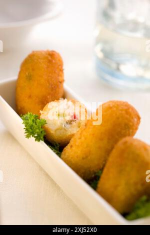 Deep fried salt cod croquettes Bunuelos de bacalao Stock Photo - Alamy