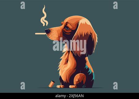 Dog smoking vector illustration Stock Vector Image & Art - Alamy