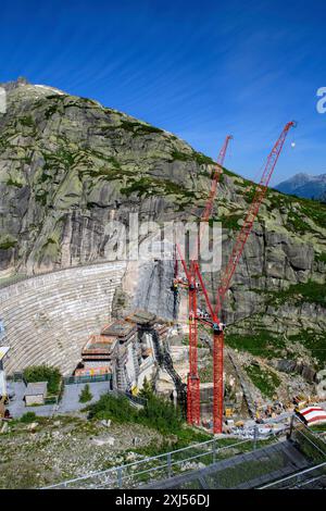 Lake Grimsel, construction work of new dam, Switzerland Stock Photo - Alamy
