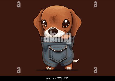 Dog in pocket vector illustration Stock Vector Image & Art - Alamy