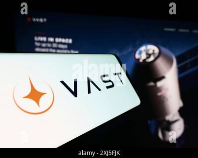 Mobile phone with website of American aerospace company Sierra Space ...