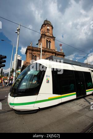 Medellin, Antioquia - Colombia - February 25, 2023. The tram has a ...