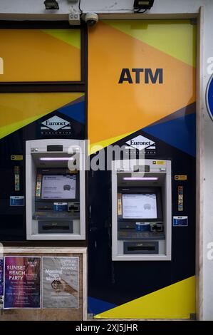 Lagos, Algarve, Portugal - Euronet ATM in front of a shop in the ...