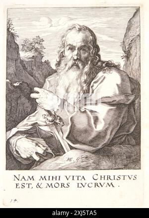 Engraving depicting Saint Paul the Apostle, originally known as Saul of ...