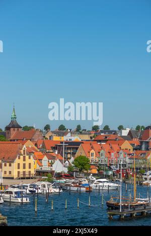 Maritime Svendborg, cityscape, museum harbour, historic sailing ships ...