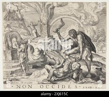 A copper engraving by Harmen Jansz Muller showing the biblical scene of ...