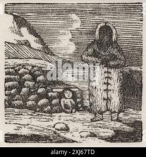 Woodcut print by Aron fra Kangeq illustrating the Greenlandic legend of ...