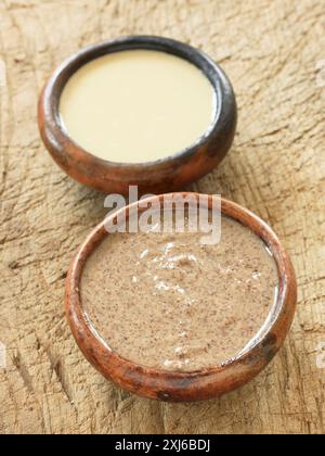 Organic almond puree Stock Photo - Alamy