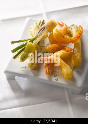 Spring onion tempura Stock Photo - Alamy