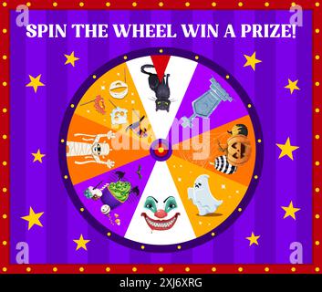 Halloween spin or fortune wheel roulette for prize win on trick or ...