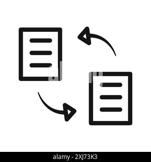 Data synchronization icon vector line logo mark or symbol set collection outline style Stock ...