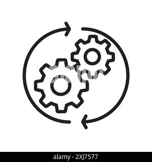 processing icon vector line logo mark or symbol set collection outline ...