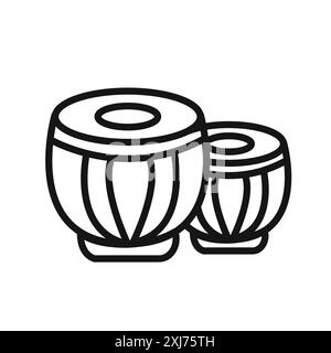 Tabla icon vector line logo mark or symbol set collection outline style ...