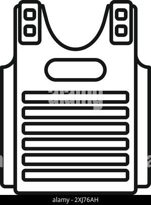 Line drawing of a bulletproof vest offering protection to police ...