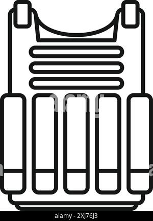 Line drawing of a bulletproof vest, providing safety and security to ...