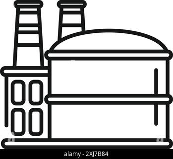 fossil fuels line icon, outline symbol, vector illustration, concept ...
