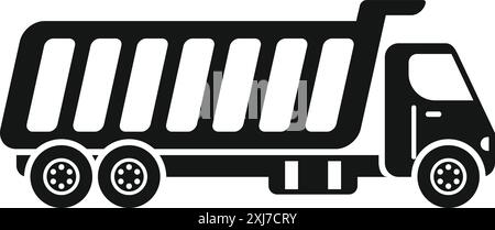 Black silhouette of a tipper truck transporting materials Stock Vector ...