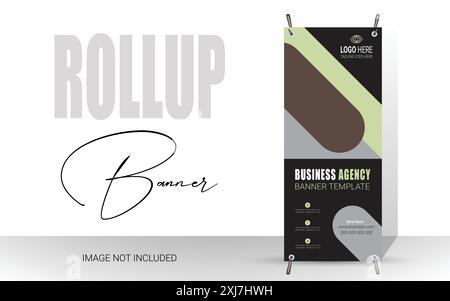 Creative marketing agency roll up banner design with red, blue, and ...