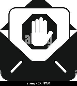 No or Stop. Reject mail icon. Delete message sign. Decline web letter ...