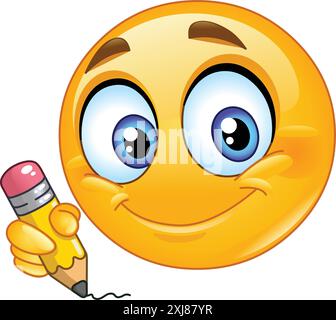 Back to school emoji clipart 3d character. Emoji holding chalkboard ...