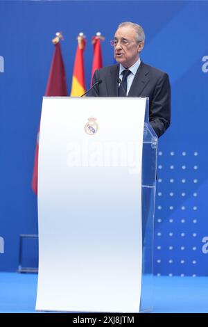 Kylian MBappe and President of Real Madrid Florentino PEREZ during the ...