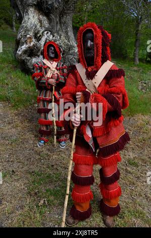 The vibrant mask of the Caretos de Podence, originating from the ...