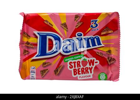 limited edition Daim Strawberry flavoured chocolate bar isolated on ...