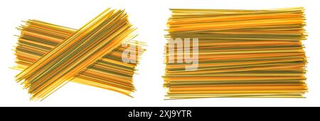 Colorful spaghetti tricolore pasta isolated on white background Stock ...