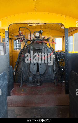 The engine room and control room of a locomotive train Stock Photo - Alamy