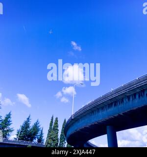 Low angle view of an overpass, Seattle, Washington State, USA Stock ...
