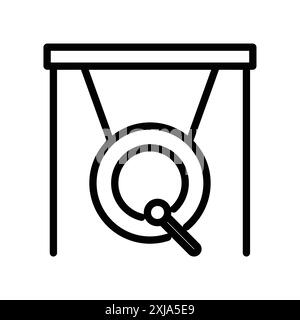 gong icon set in thin line outline style and linear vector sign Stock Vector Image & Art - Alamy