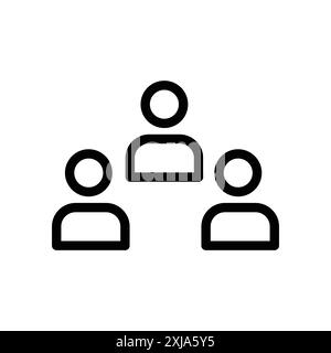 Community icon set in thin line outline style and linear vector sign ...
