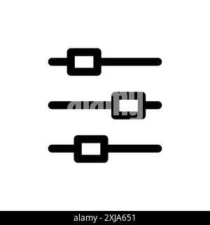 control panel icon set in thin line outline style and linear vector ...