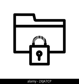 unlock folder icon set in thin line outline style and linear vector sign Stock Vector Image ...