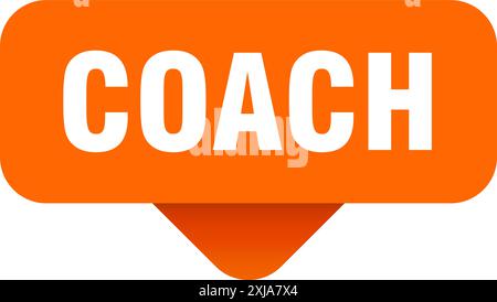 coach sticker. coach sign on transparent background. rectangular button ...