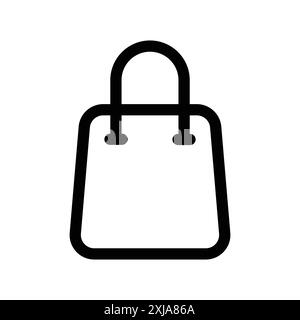 Shopping bag icon set in thin line outline style and linear vector sign ...