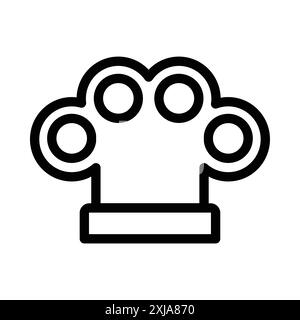 brass knuckles icon set in thin line outline style and linear vector ...