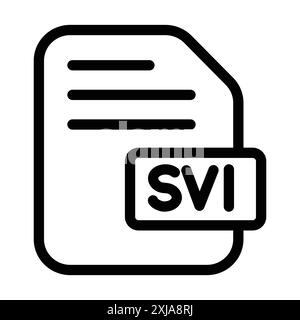 SVI file document icon set in thin line outline style and linear vector ...