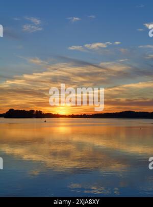 Evening at Lake Muritz in Mueritz National Park Mecklenburg Lake ...