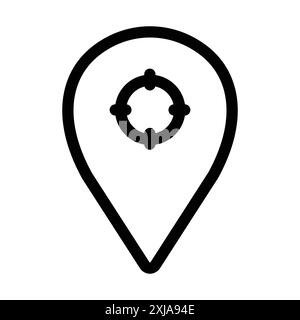 Geo Targeting icon set in thin line outline style and linear vector sign Stock Vector Image ...