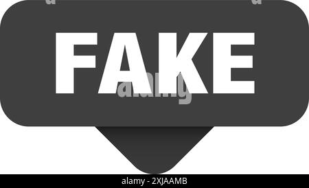 fake sticker. fake sign on transparent background. rectangular button ...