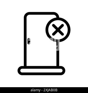 No entry icon set in thin line outline style and linear vector sign Stock Vector Image & Art - Alamy