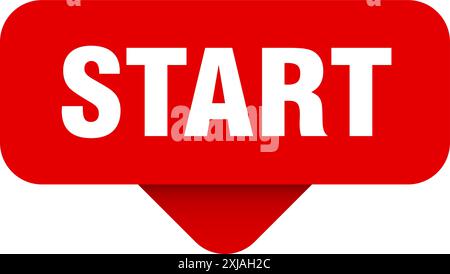 start sticker. start sign on transparent background. rectangular button ...