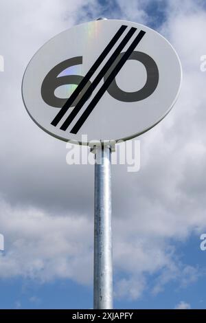 Dutch road sign: end of 60 km/h speed limit Stock Photo - Alamy