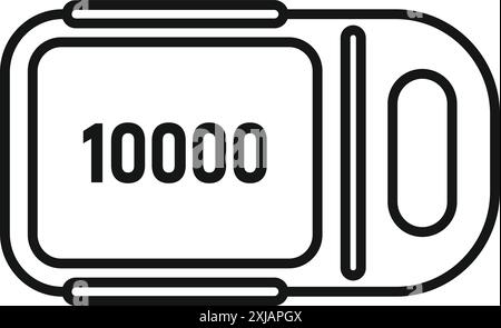 Electronic counter showing 10000 number icon. Outline electronic ...