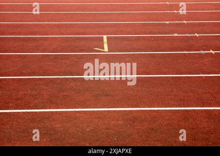 Synthetic track with marks in the athletics stadium Stock Photo - Alamy